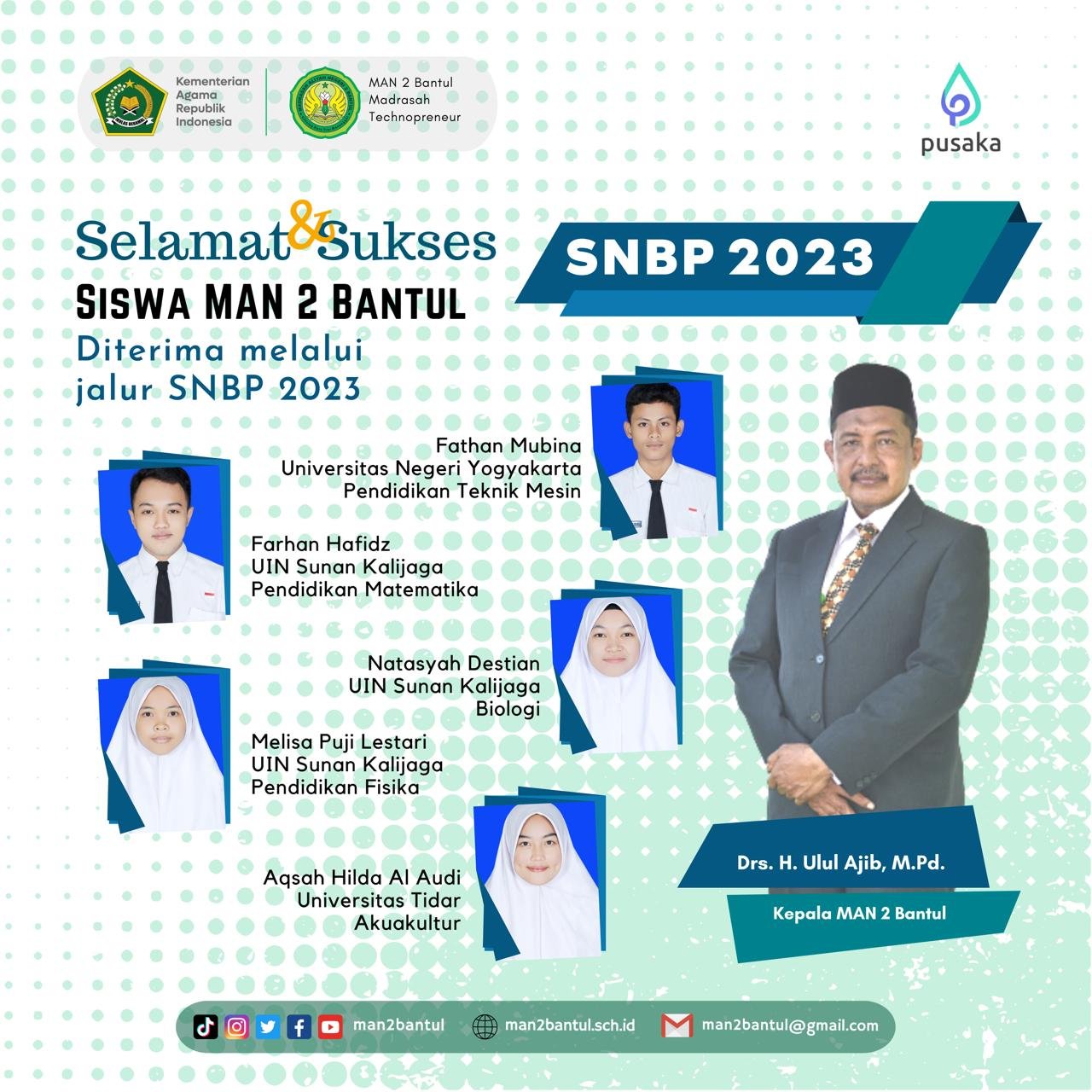 Selamat sukses siswa MAN 2 Bantul di terima melalui jalur SNBP 2023 ...