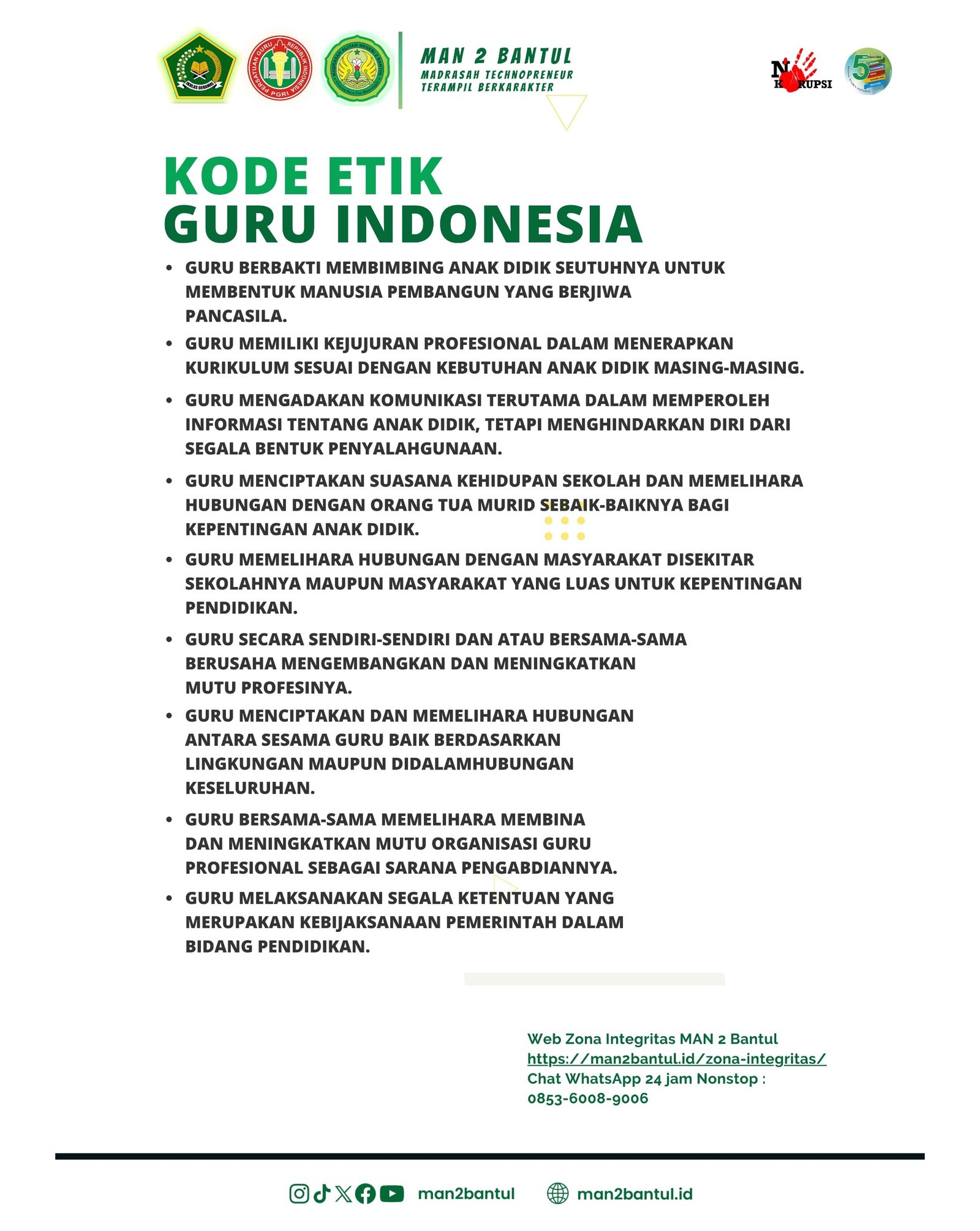 Kode Etik GTK - MAN 2 Bantul